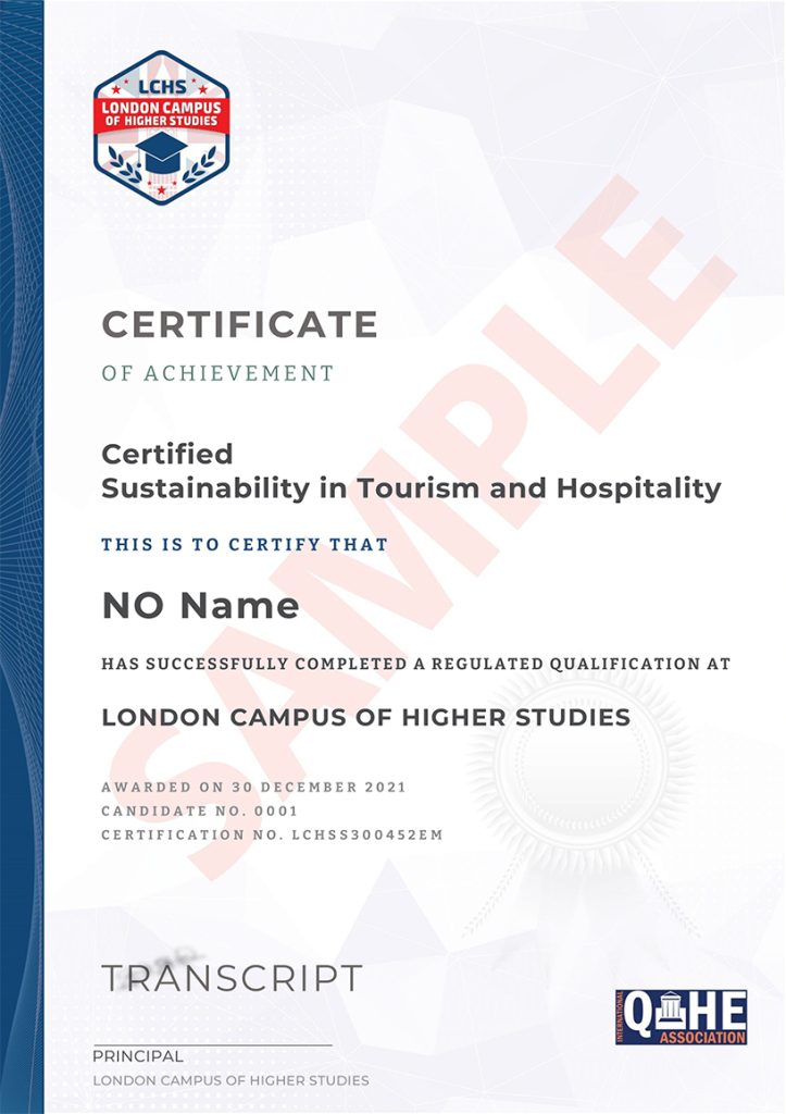 Certificate in Sustainability in Tourism and Hospitality - London ...